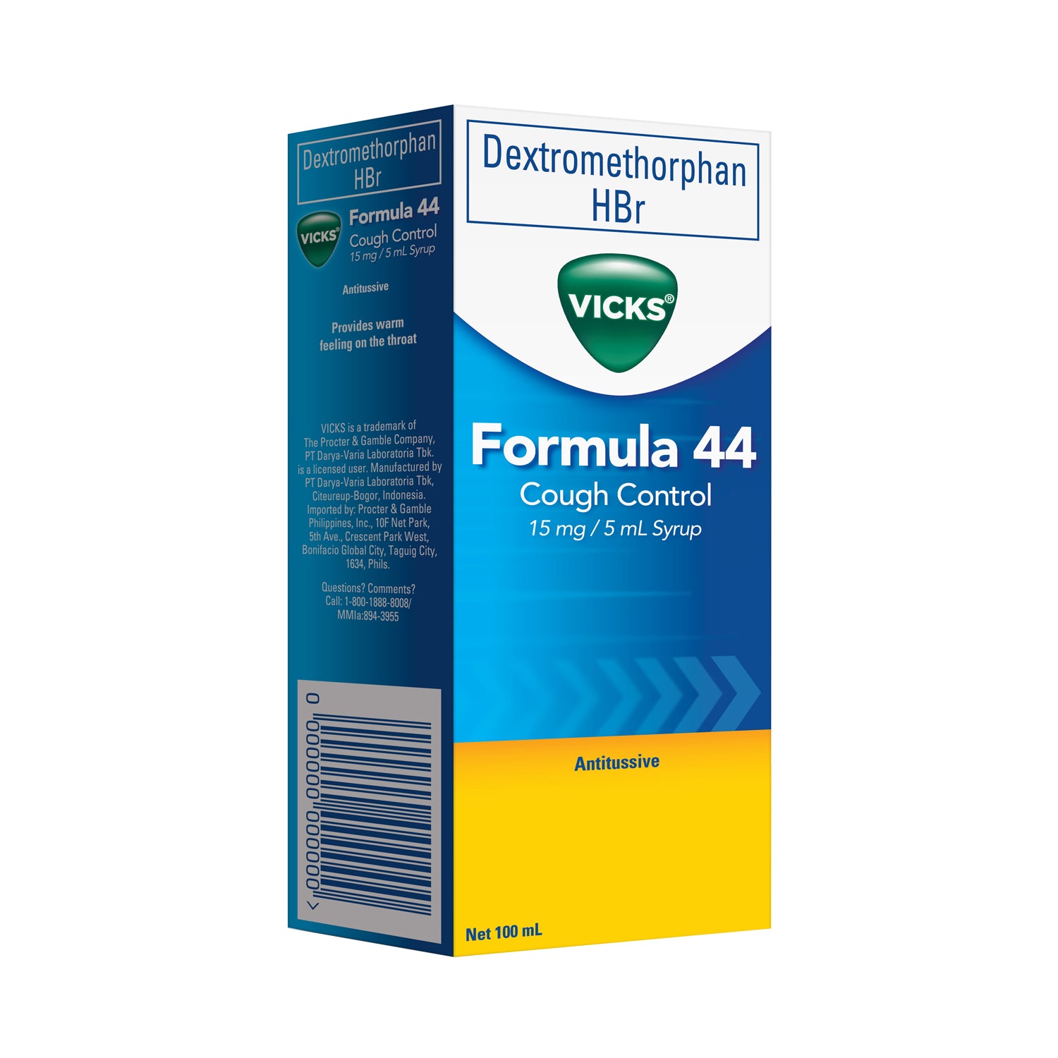 VICKS FORMULA 44 COUGH CONTROL Dextromethorphan 15mg / 5ml Syrup 100ml price in the Philippines ...