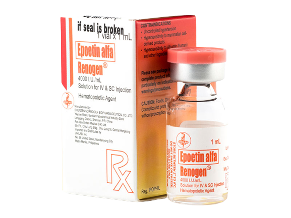 RENOGEN Epoetin Alfa (Recombinant Human Erythropoietin) 4000IU / mL ...