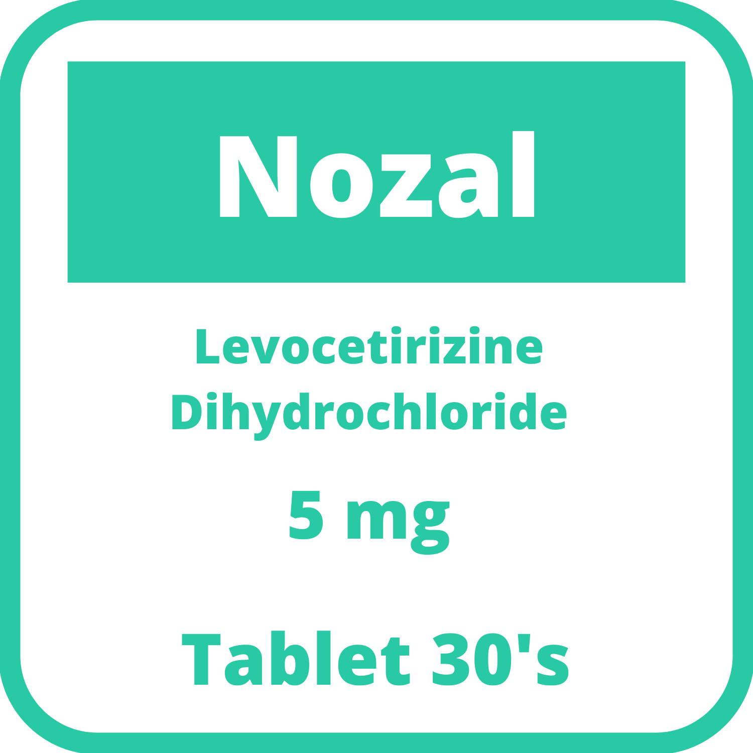 NOZAL Levocetirizine Dihydrochloride 5mg Film-Coated Tablet 30's price ...