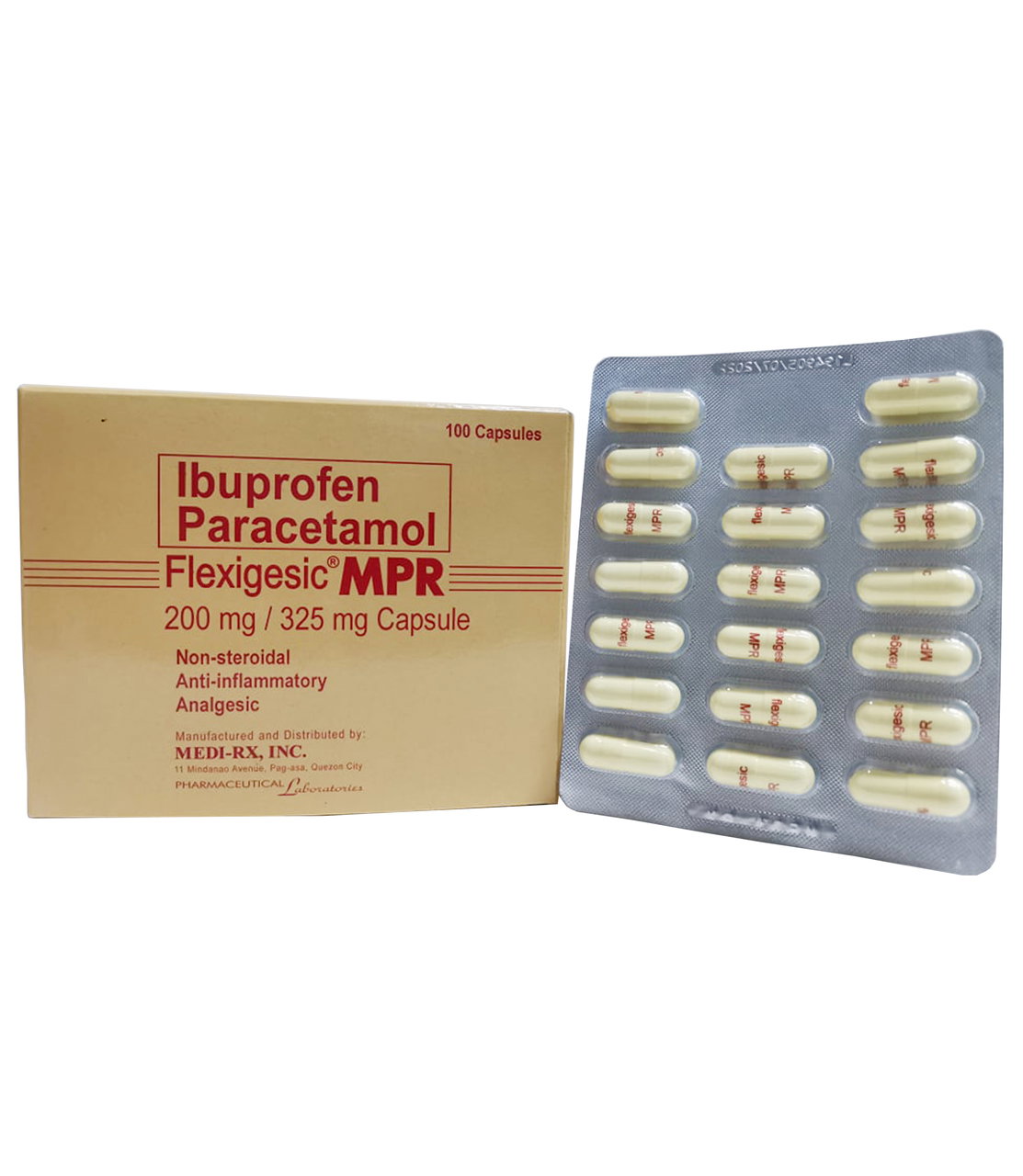 FLEXIGESIC MPR Ibuprofen / Paracetamol 200mg / 325mg Capsule 100's ...