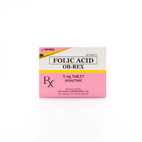 OB-REX Folic Acid 5mg Tablet 100's price in the Philippines | MedsGo ...