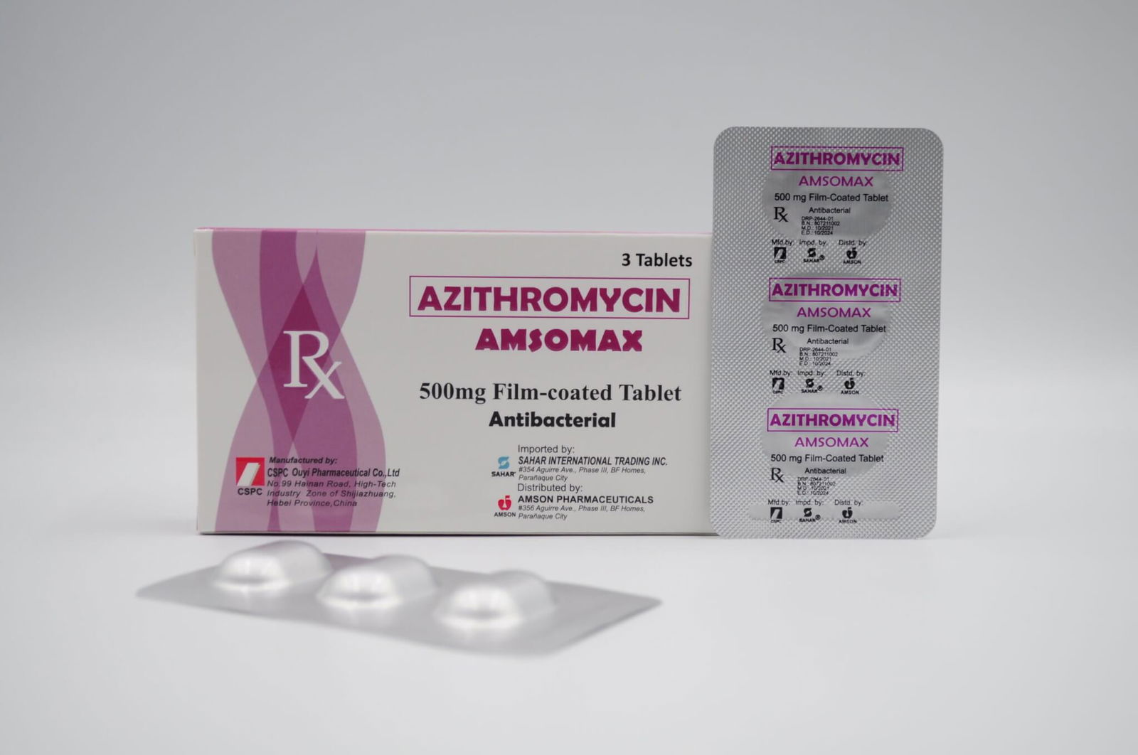 AMSOMAX Azithromycin Dihydrate 500mg Film-Coated Tablet 3's price in the Philippines | MedsGo ...