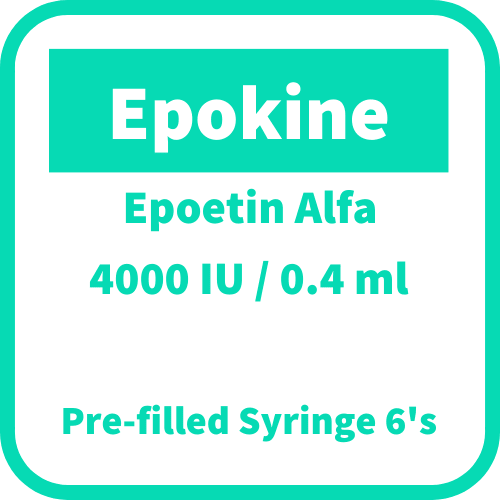 Epokine Epoetin Alfa 4000IU / 0.4 mL Pre-filled Syringe 1mL 6's price ...
