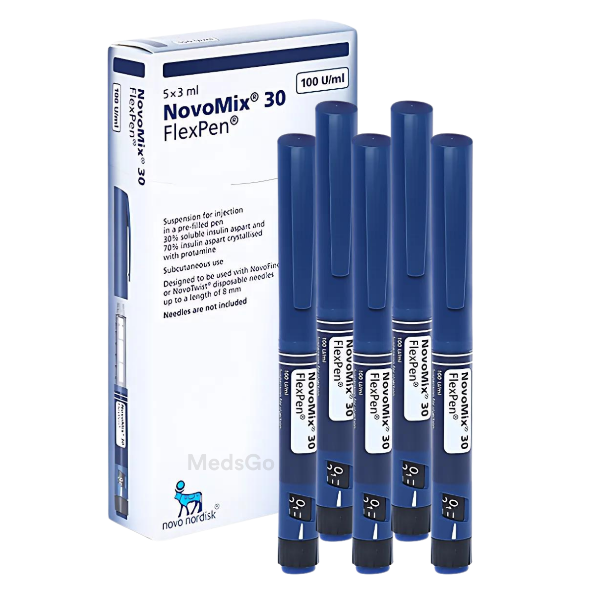 NOVOMIX 30 FLEXPEN Biphasic Insulin Aspart 3ml - 1 Box x 5 Pieces price ...