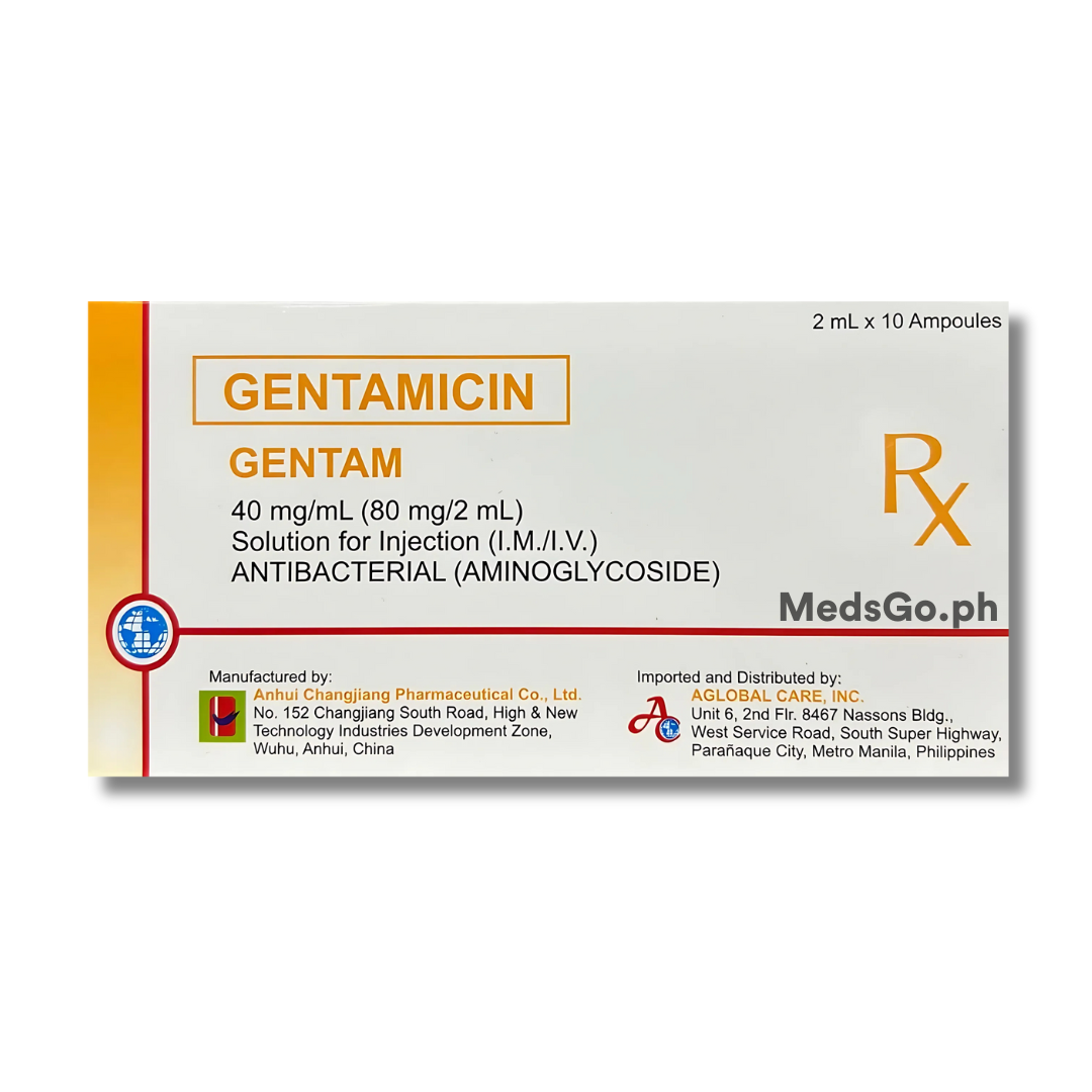 GENTAM GENTAMicin Sulfate 40mg / mL (80mg / 2mL) Solution for IM/IV Injection 2mL 10's price in ...