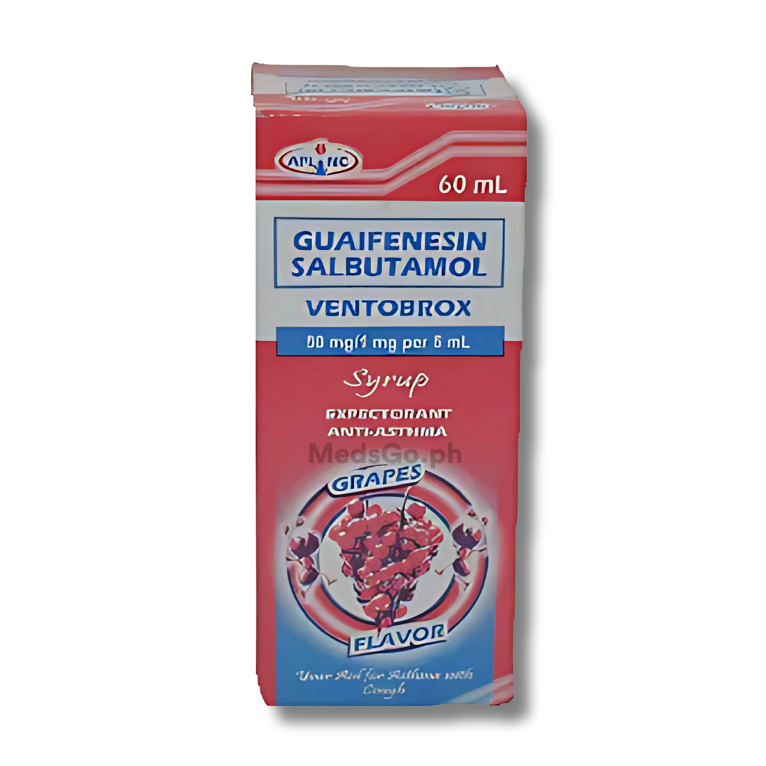 VENTOBROX Salbutamol / Guaifenesin 1mg / 50mg per 5mL Syrup 60mL Grape ...