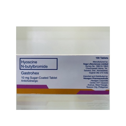 GASTROHEX Hyoscine-N-Butylbromide 10mg Sugar Coated Tablet 100's price ...