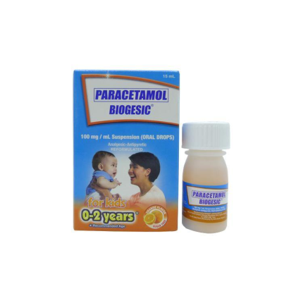 BIOGESIC Paracetamol 100mg / mL Oral Drops 15mL Orange price in the ...
