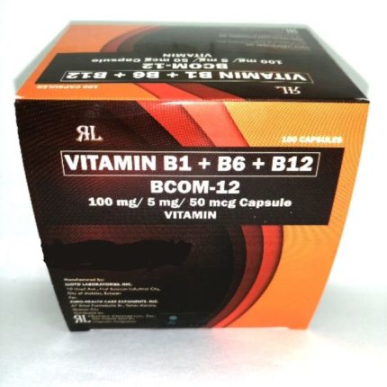BCOM-12 Vit. B1 / Vit. B6 / Vit. B12 100mg / 5mg / 50mcg Capsule 100's ...