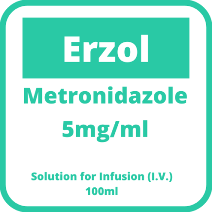 ERZOL Metronidazole 5mg/mL (500mg / 100mL) Solution for IV Infusion 100 ...