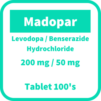 MADOPAR Levodopa / Benserazide Hydrochloride 200mg / 50mg Tablet 100's ...