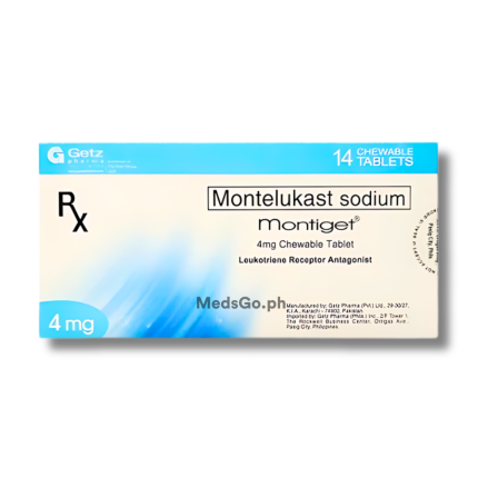 MONTIGET Montelukast 4mg - 1 Box x 14 Chewable Tabs price in the ...