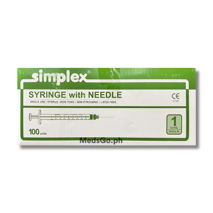 SIMPLEX Insulin Syringe with Needle 29g x 1/2 (0.33 x 13mm) 1ml price ...
