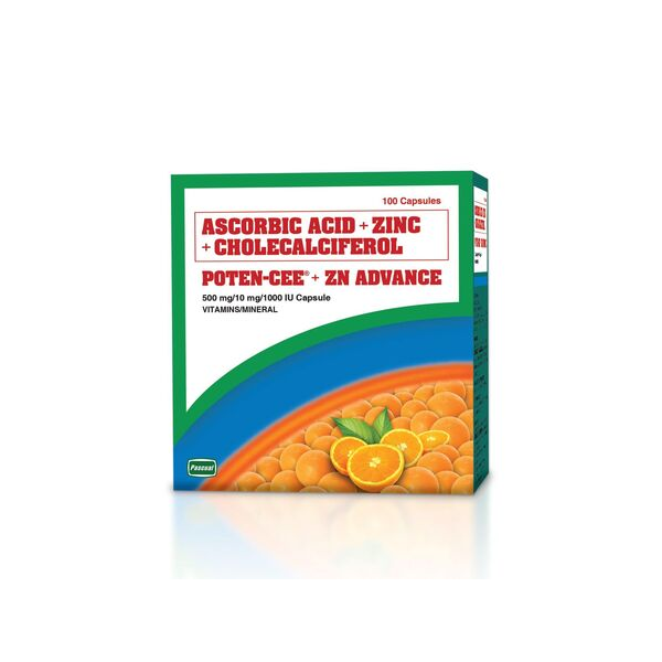 POTEN-CEE + ZN ADVANCE Ascorbic Acid / Zinc / Cholecalciferol (Vit. D3 ...